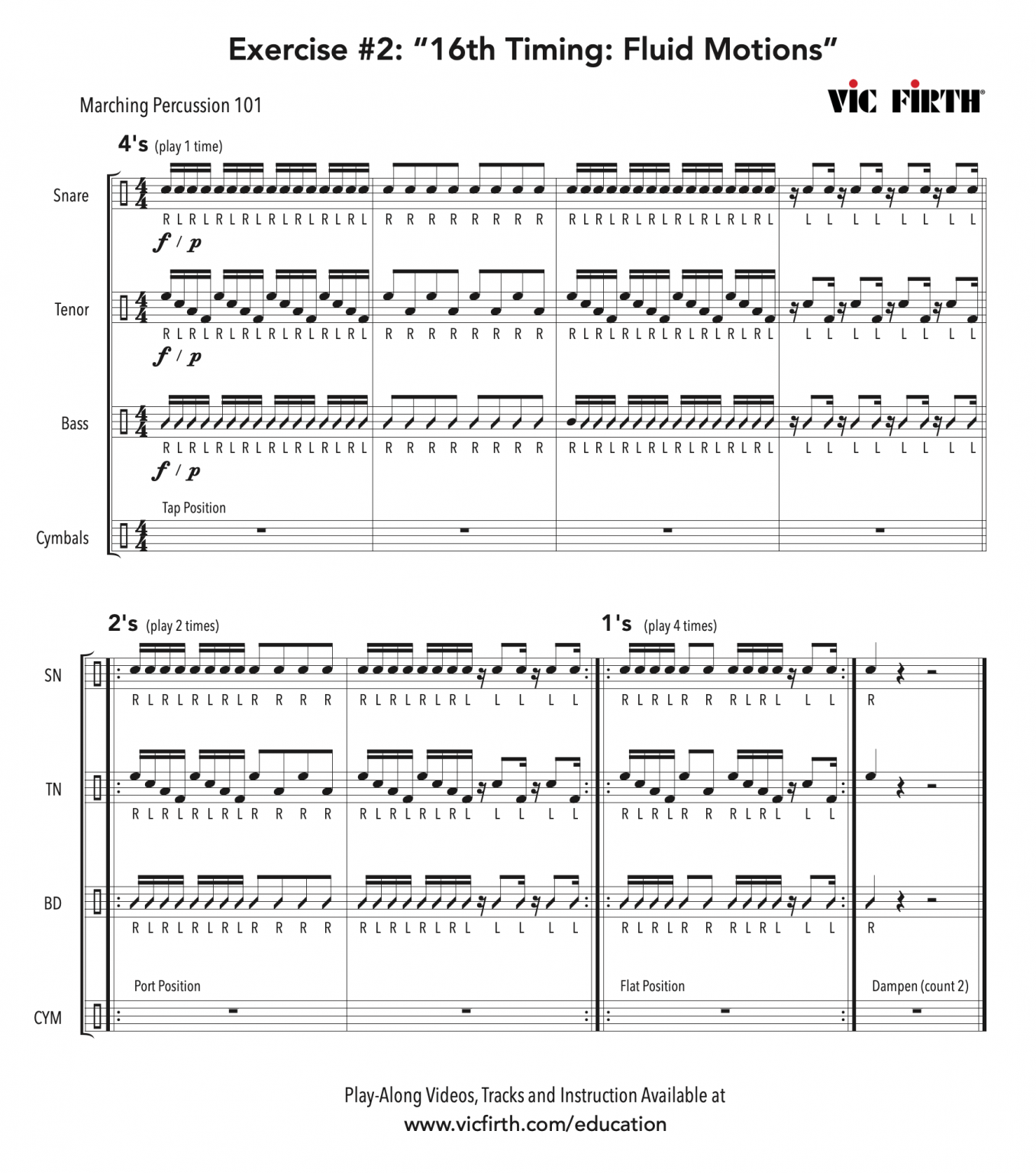 EXERCISE 02: 16th TIMING - Vic Firth Artists & Education